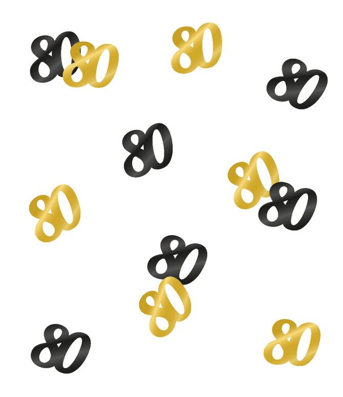 Party confetti 80 jaar goud zwart - Alles voor een 80 jaar verjaardag ...