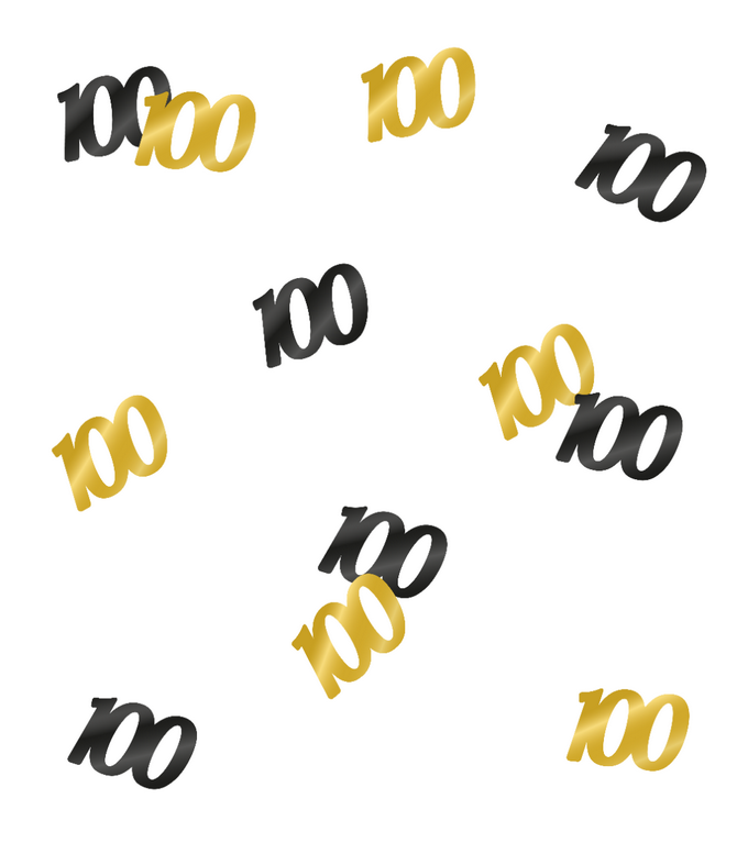 Party confetti 100 jaar goud zwart - Alles voor een verjaardag ...