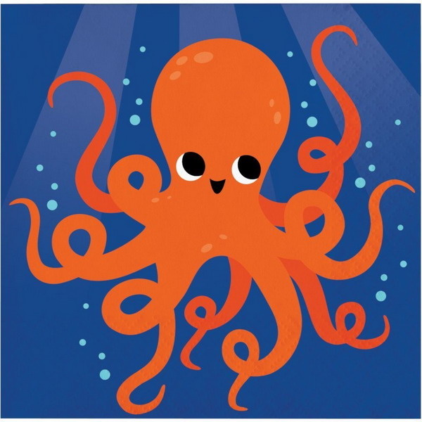 Servetten inktvis cartoon - Onderwater wereld versiering ...