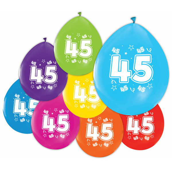 Ballonnen 45 jaar - Verjaardag versiering - Feestartikelen.nl