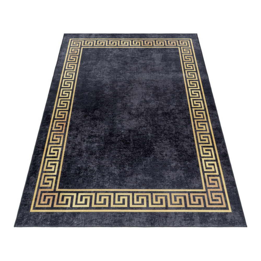 Ben je op zoek naar een Romeins Motief Zwart / Goud - vloerkleed? Amira ...