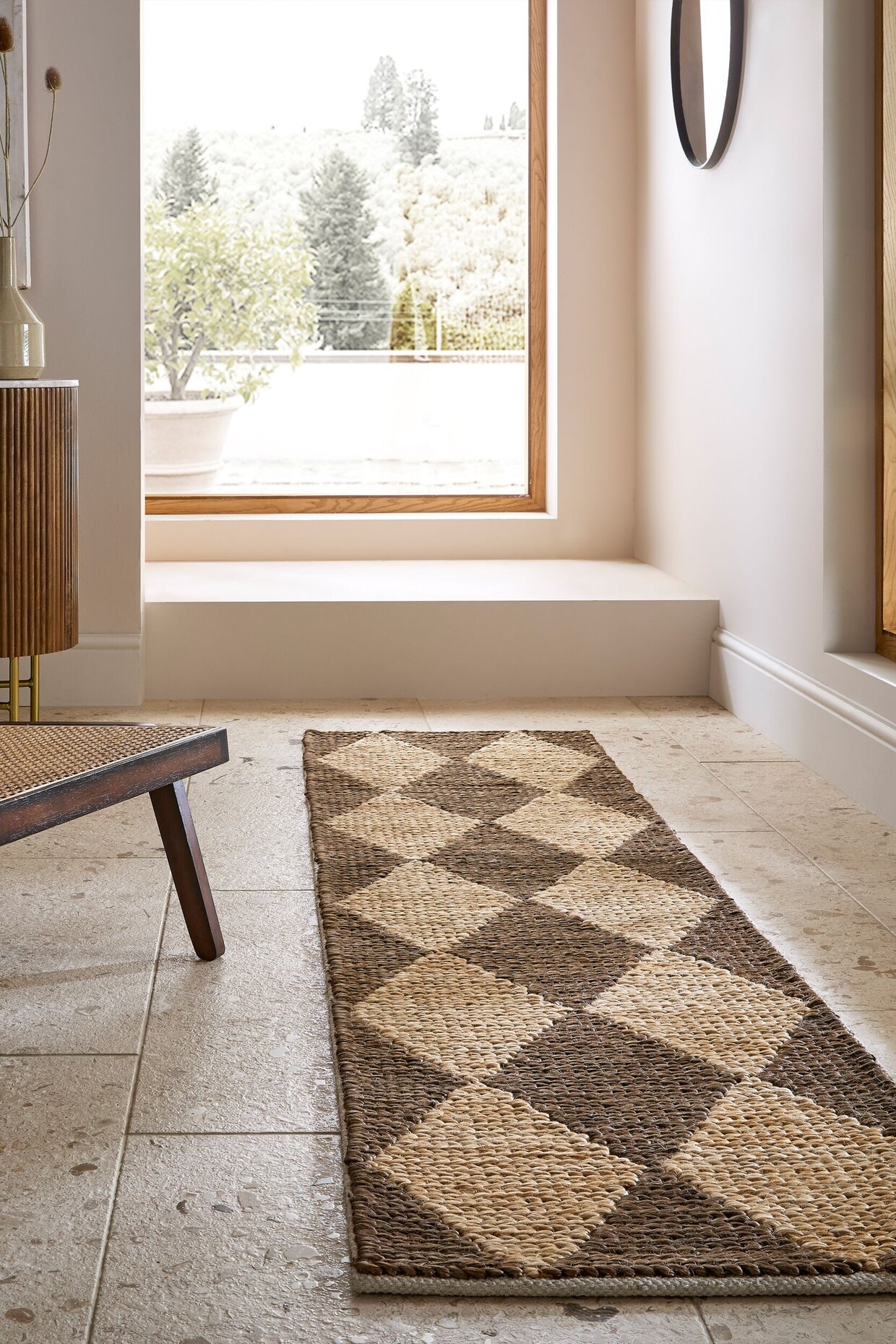 Jute loper - Effie Diamond Bruin - Flycarpets