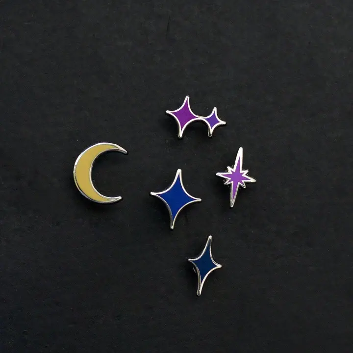 The Gray Muse Mini Stars And Moon Enamel Pin Grey Street
