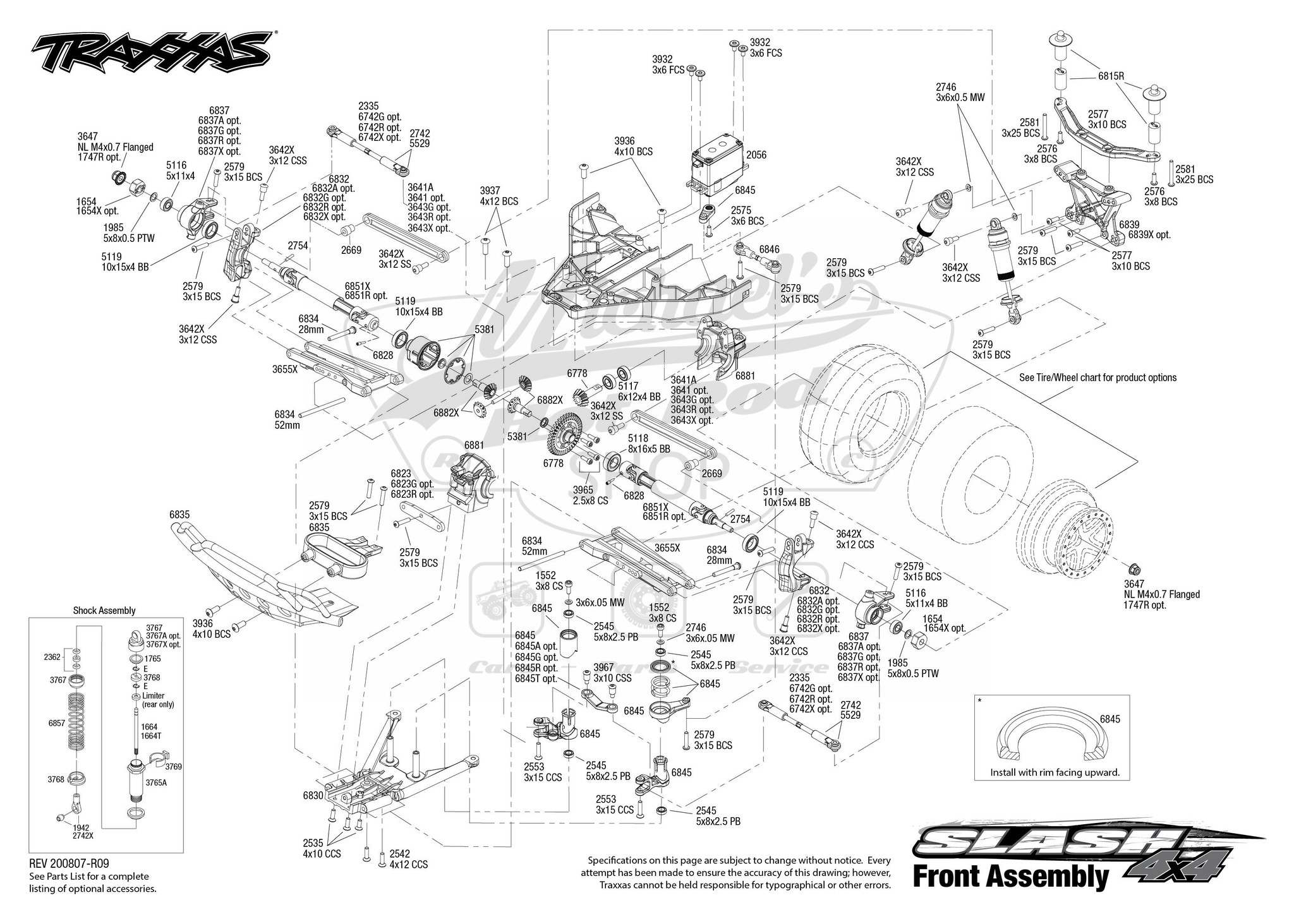 Op deze pagina vind u de onderdelen tekening van de Traxxas Slash 4x4 ...