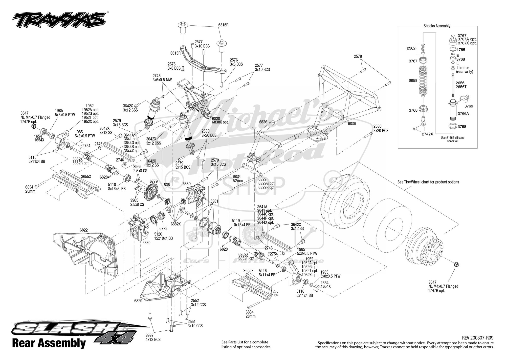 Op deze pagina vind u de onderdelen tekening van de Traxxas Slash 4x4 ...