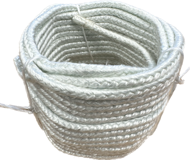 Heat resistant white square stove rope ø 8 mm x 8 m x 15m - Heat Shieldings