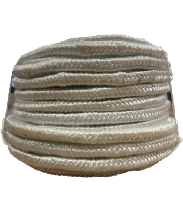 Heat resistant white square stove rope ø 12 mm x 25 m - Heat Shieldings