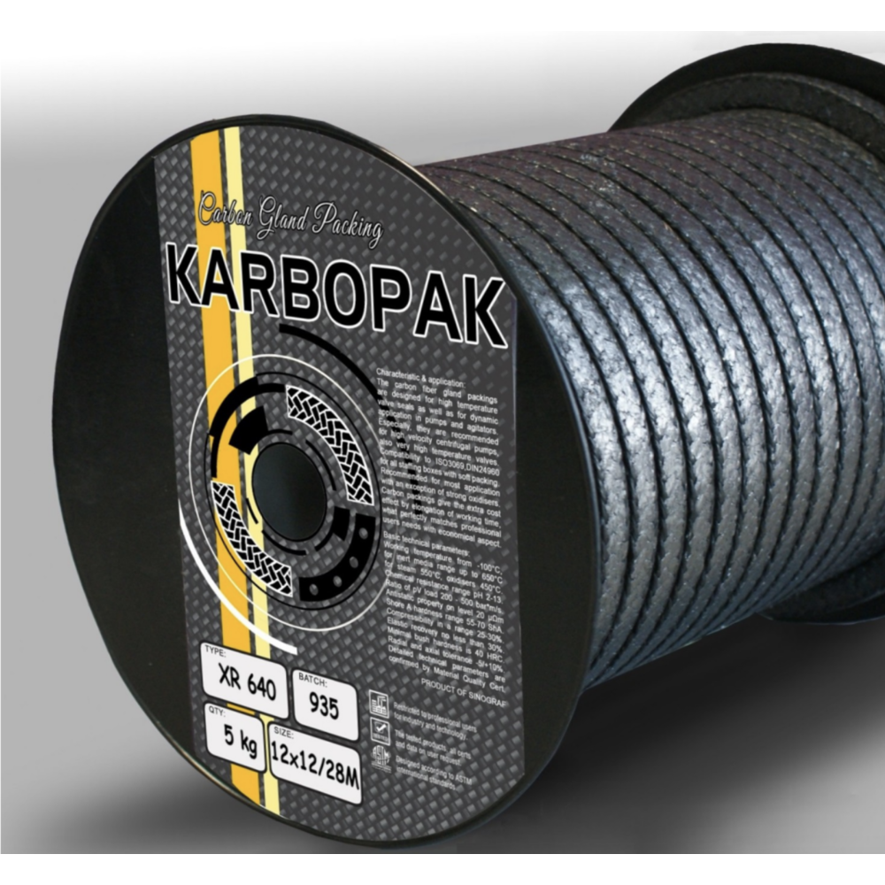 Karbopak HR 660 Koolstofpakking - Hoge Temperatuur Afdichting - Heat Shieldings B.V.
