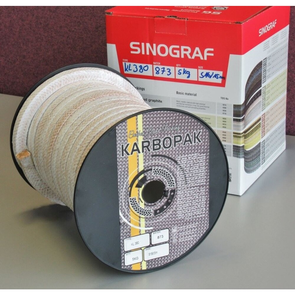 Karbopak KL 380 Fenolvezel Stopbuspakking - Hoge Prestaties - Heat Shieldings B.V.