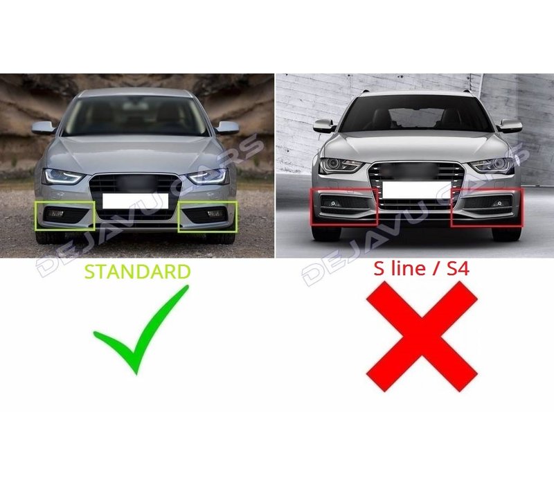 RS4 Look Front Grill Black Edition Fog Light Grilles For Audi A4 B8 5