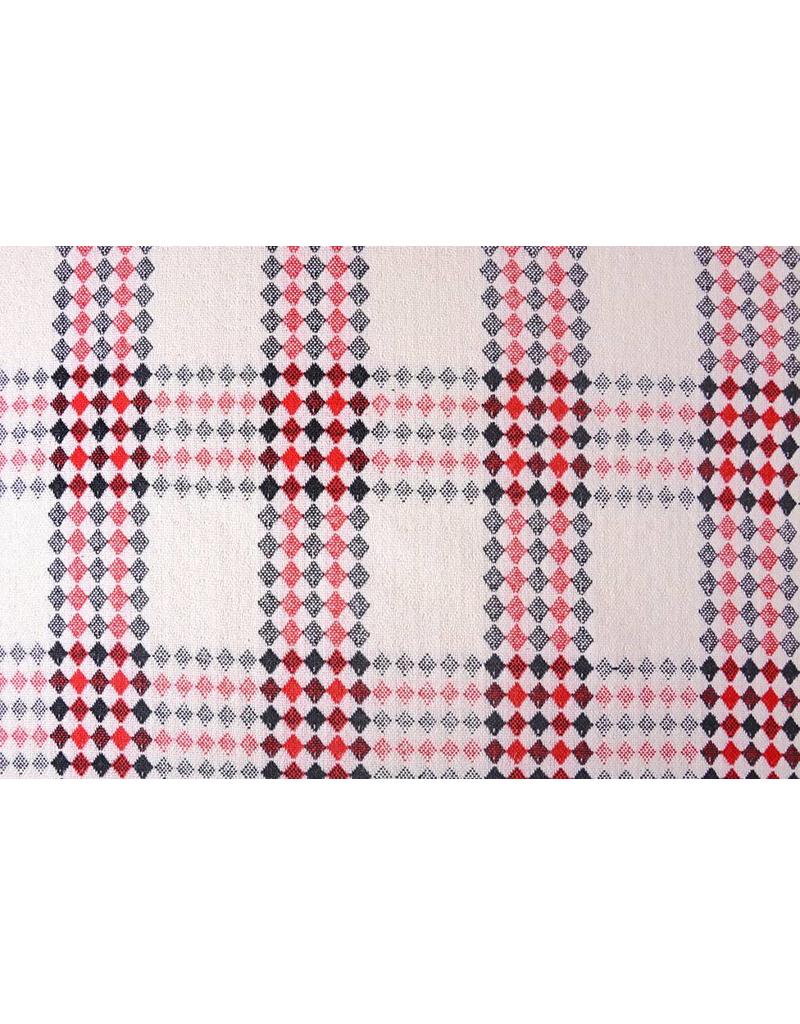 Wollen stof Geruit rood - YES Fabrics