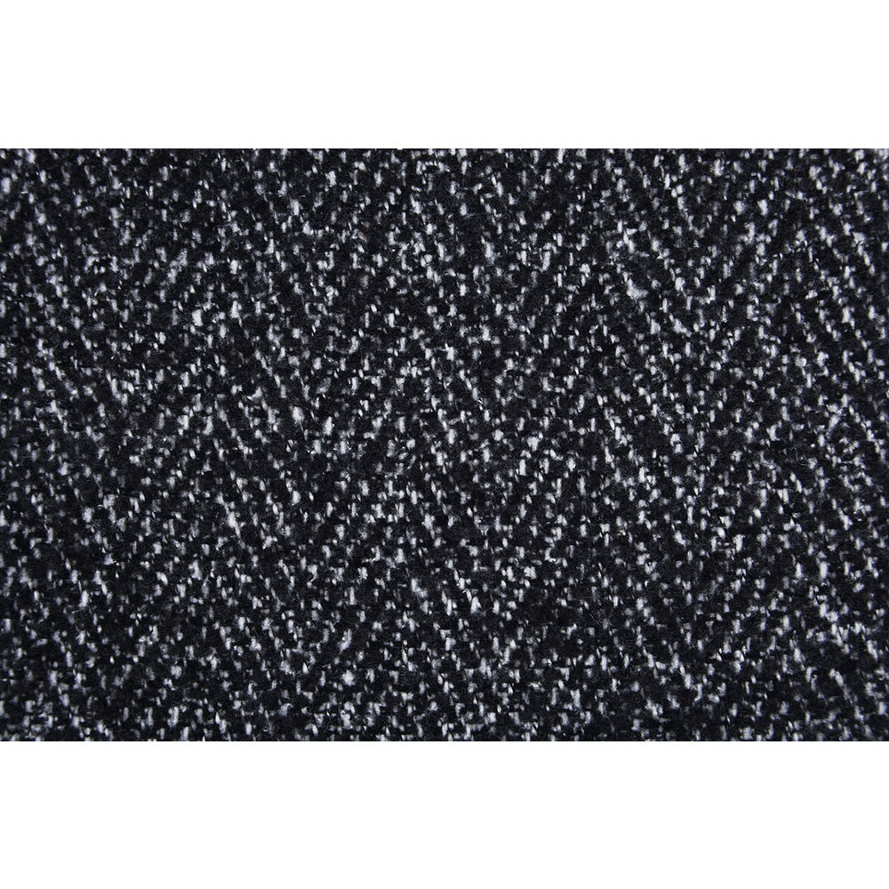 Wool look Fish bone Black and white - YES Fabrics