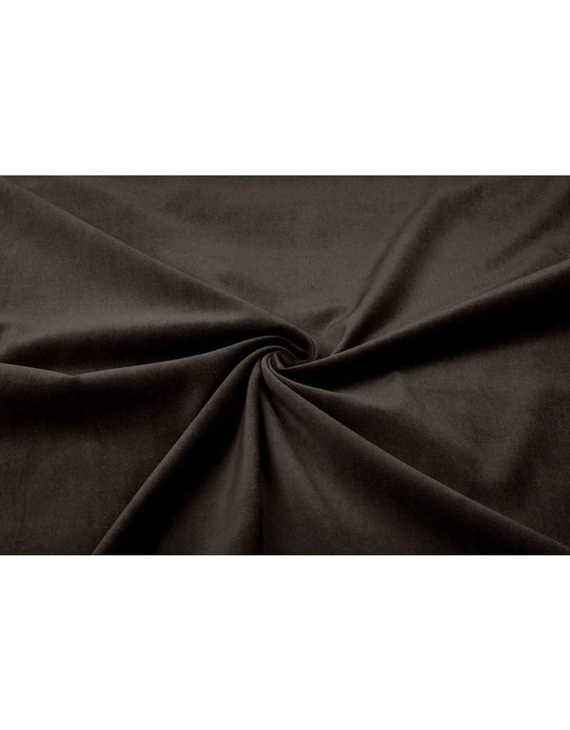 Katoen Fluweel Stof Donn Donker Bruin - YES Fabrics