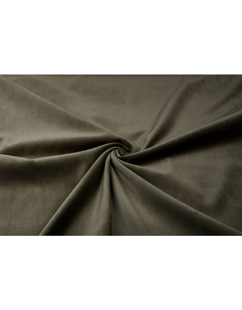 Katoen Fluweel Stof Donn Oud Groen - YES Fabrics