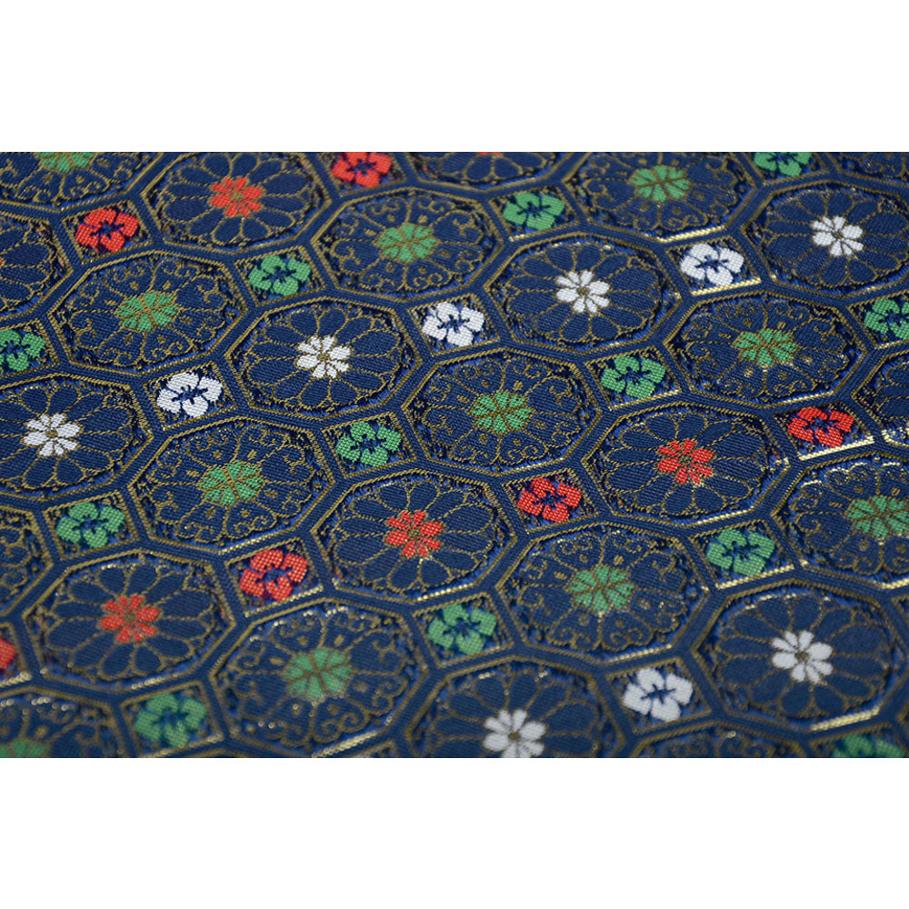 Brocade Octagon Navy Blue - YES Fabrics