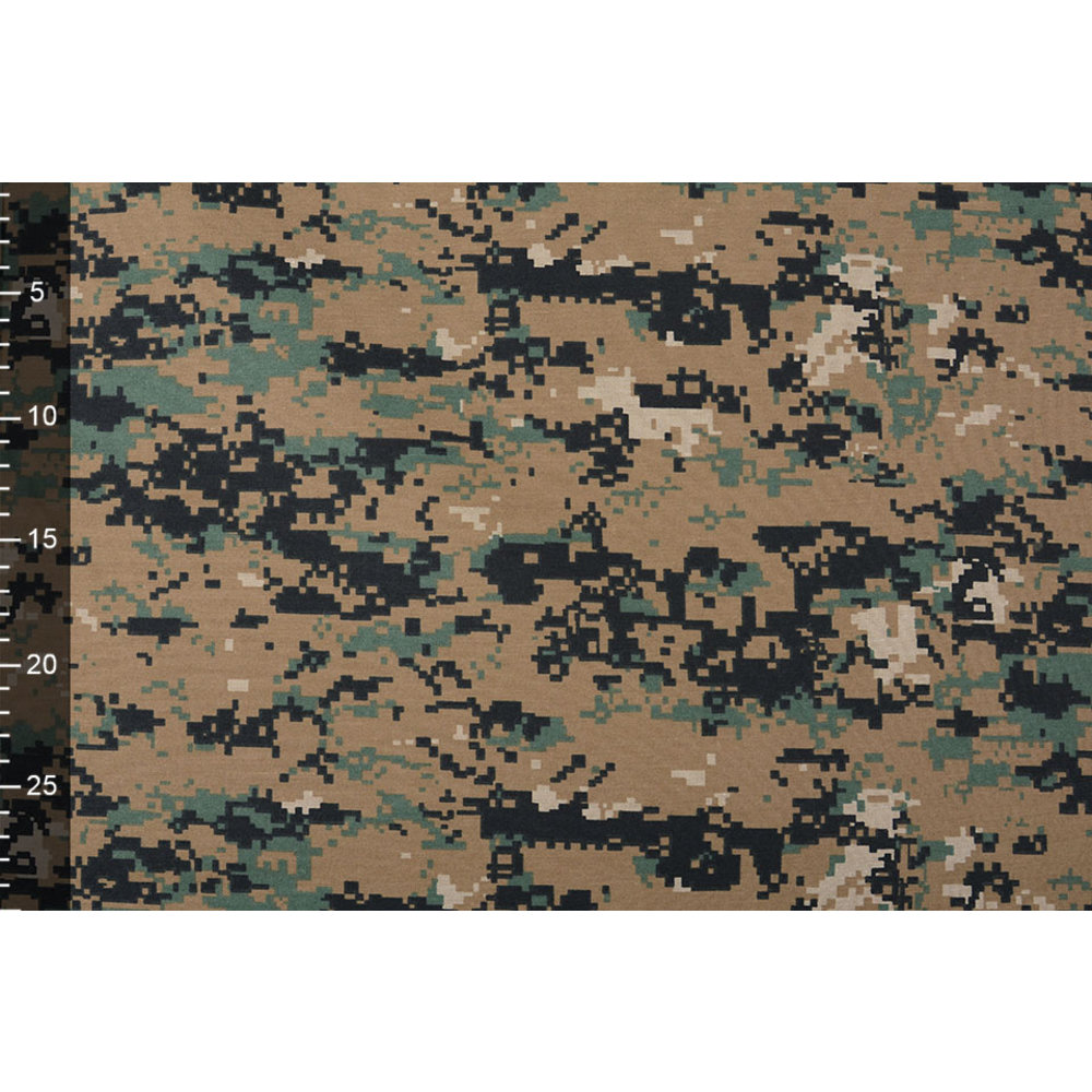 Polyester Cotton Pixels Army Green - YES Fabrics