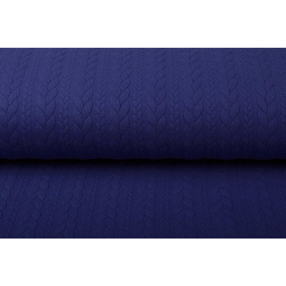 Knitted Cable Fabric Tricot Royal Blue - YES Fabrics