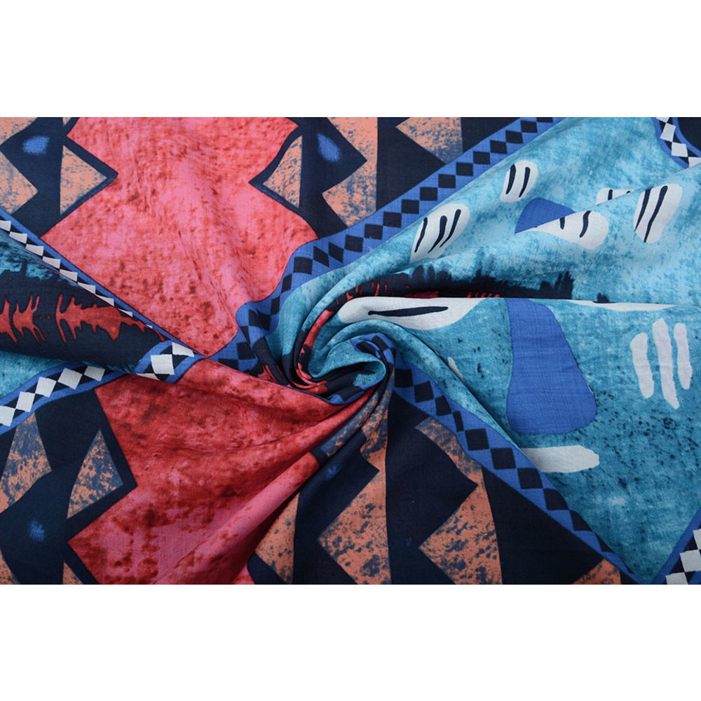Batik Print Red Blue - YES Fabrics