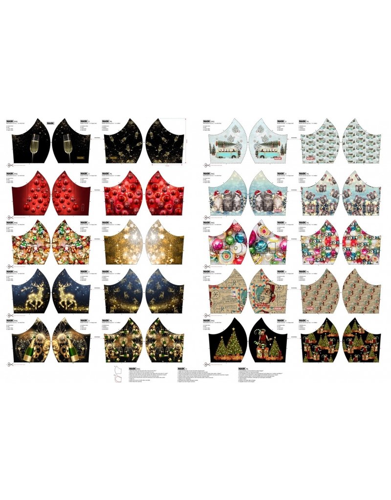 Mouth Mask Panel Holidays - YES Fabrics