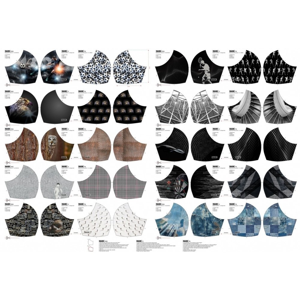 Mouth Mask Panel Gentlemen 2 - YES Fabrics