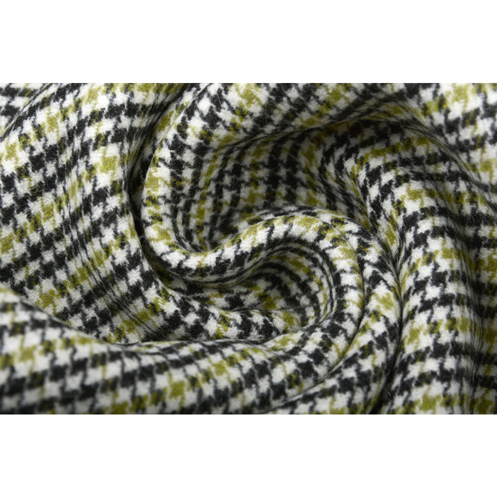 Geweven Wollen Stof Fijn Geruit Groen - YES Fabrics