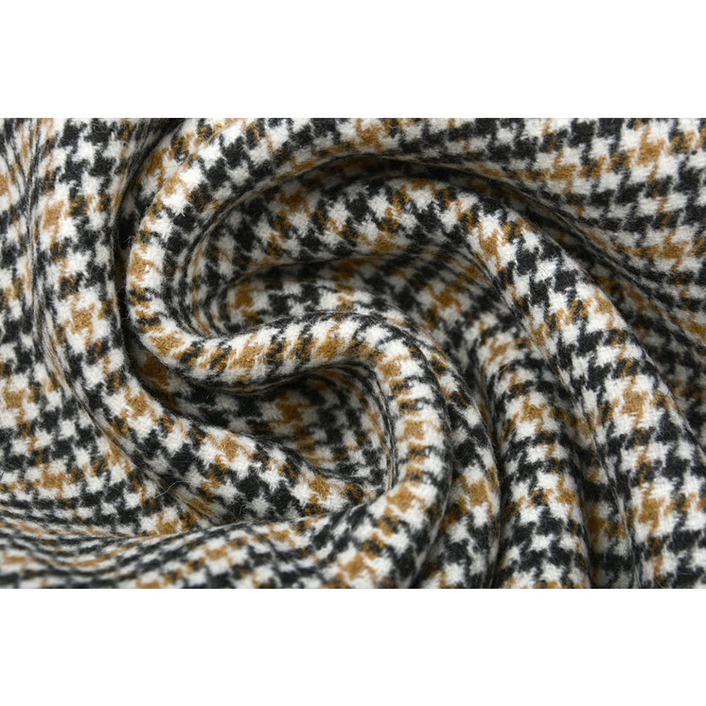 Geweven Wollen Stof Fijn Geruit Bruin - YES Fabrics