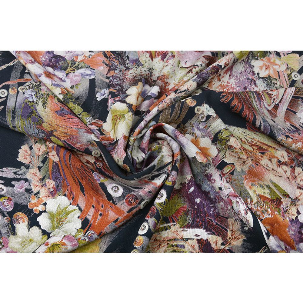 100% Viscose Flower Bouquet Multicolor - YES Fabrics