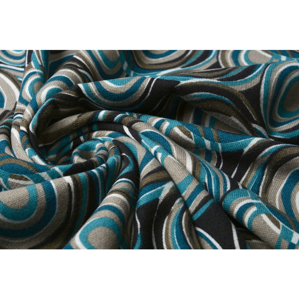 Jersey Fabric Circles Blue - YES Fabrics