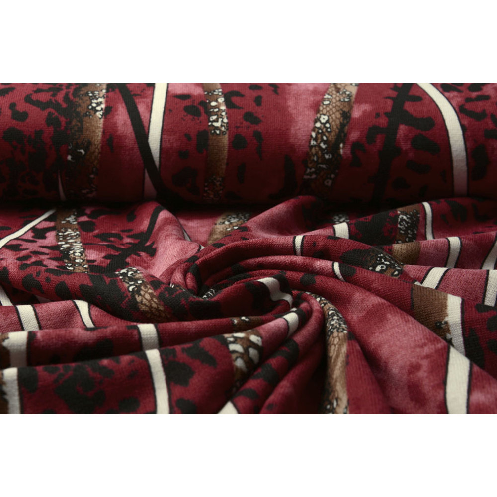 Jersey Fabric Panther Stripes Red - YES Fabrics