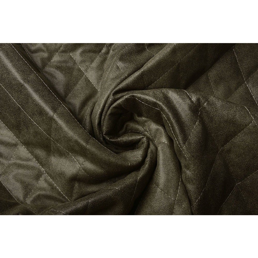 Quilted Alcantara Suede Army Green - YES Fabrics