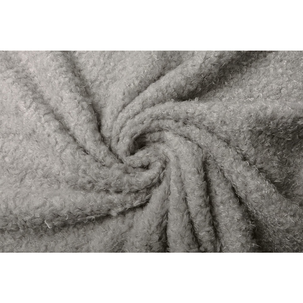 Wavy Curly Teddy Stof Grijs - YES Fabrics
