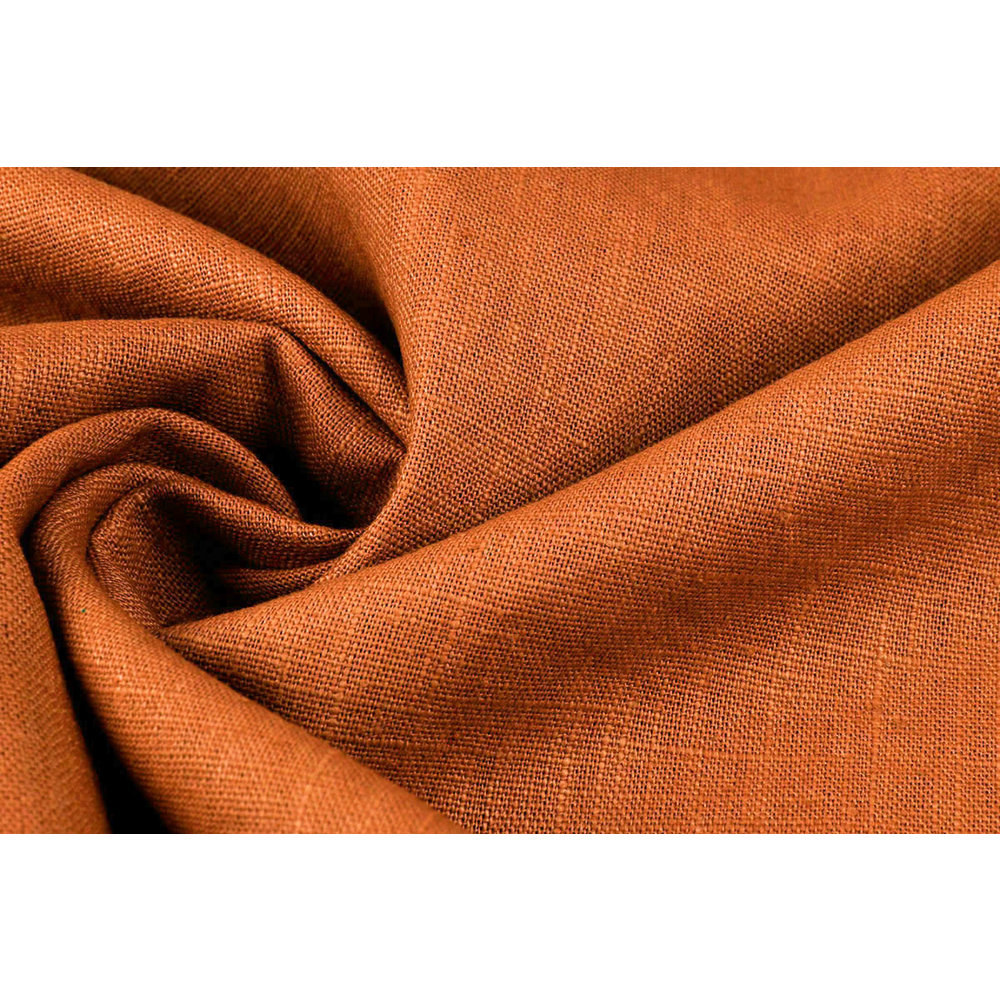 Washed Linen Orange Rust brique - YES Fabrics