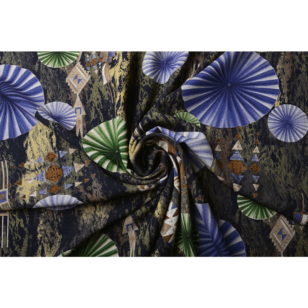 100% Viscose Parasol Blue Green - YES Fabrics