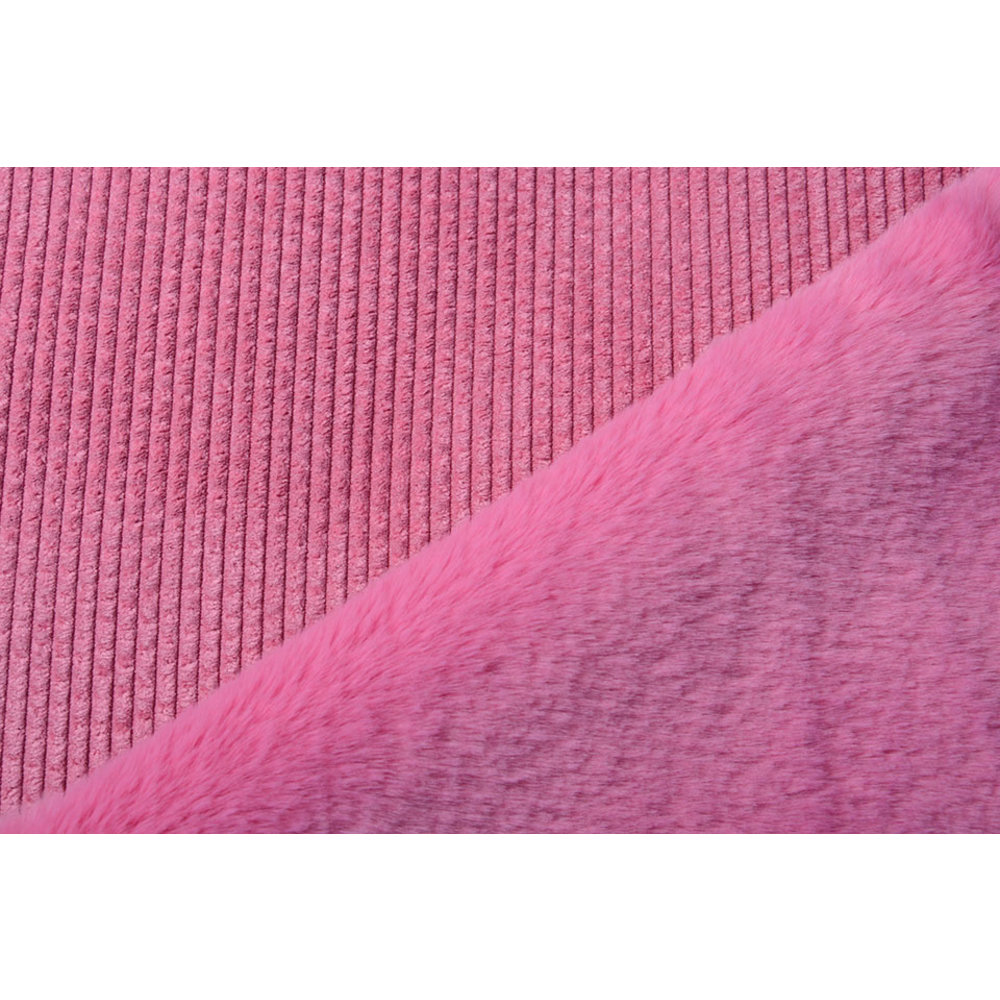 Hairy Rib Fabric Fur Pink - YES Fabrics