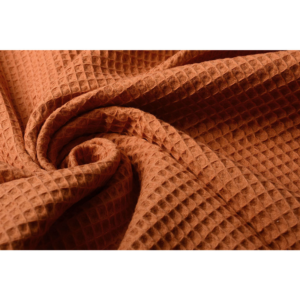 Waffle Pique Orange Brique - YES Fabrics