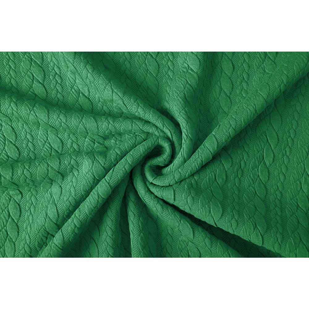 Knitted Cable fabric tricot Grass Green - YES Fabrics