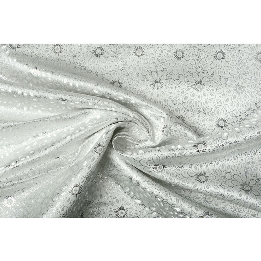 Brocade Flower Rosie Silver - YES Fabrics