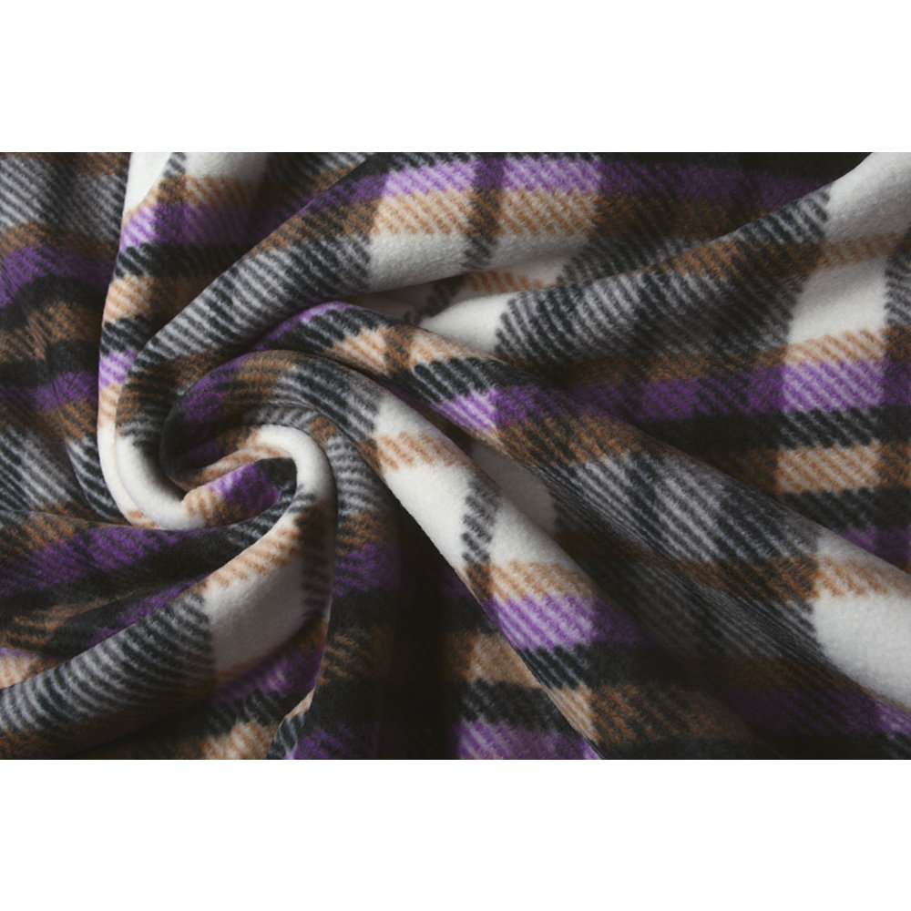 Bedrukte Polar Geruit Paars - YES Fabrics