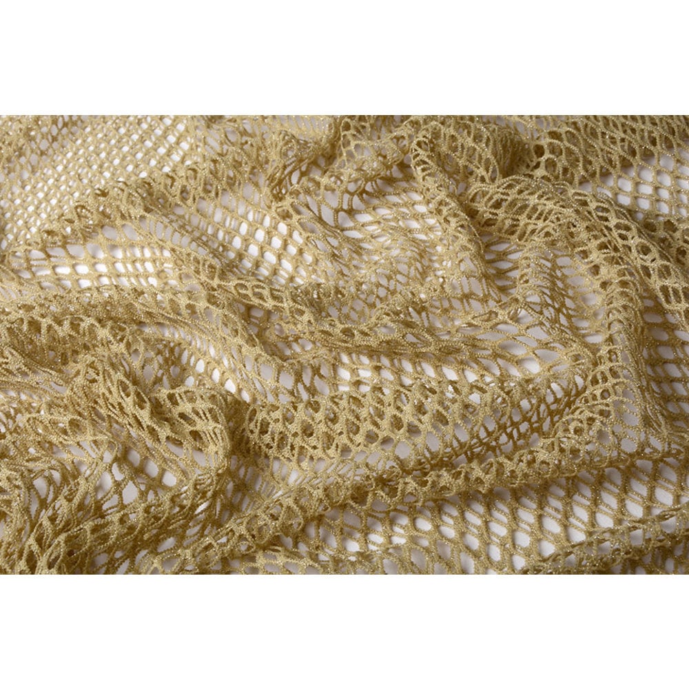 Jersey Gaas Stof Glitter Licht Goud - YES Fabrics