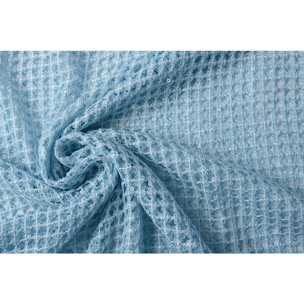 Crochet Lace Sequins Leonie Baby Blue - YES Fabrics
