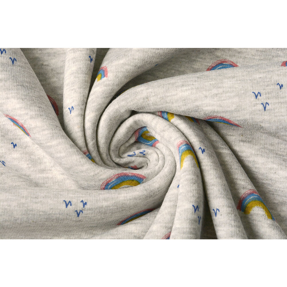Jogging Alpenfleece Rainbow Grey Melange - YES Fabrics