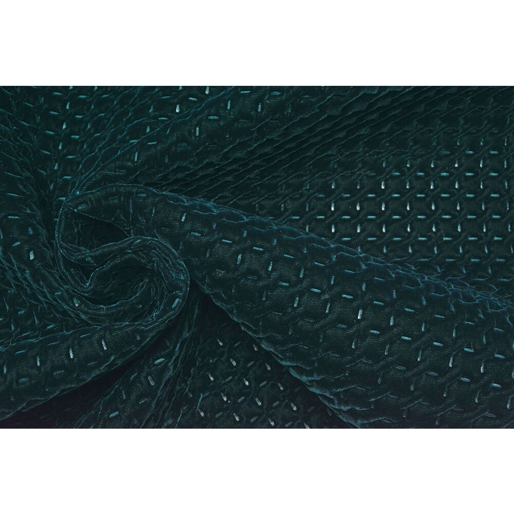 Velours Embossing Petrol Blue - YES Fabrics