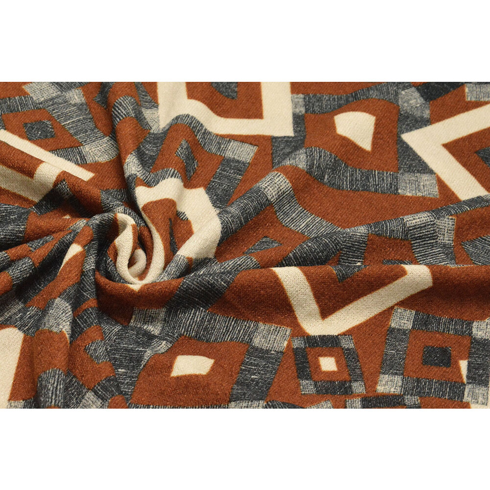 Winter Jersey Maze Brique - YES Fabrics