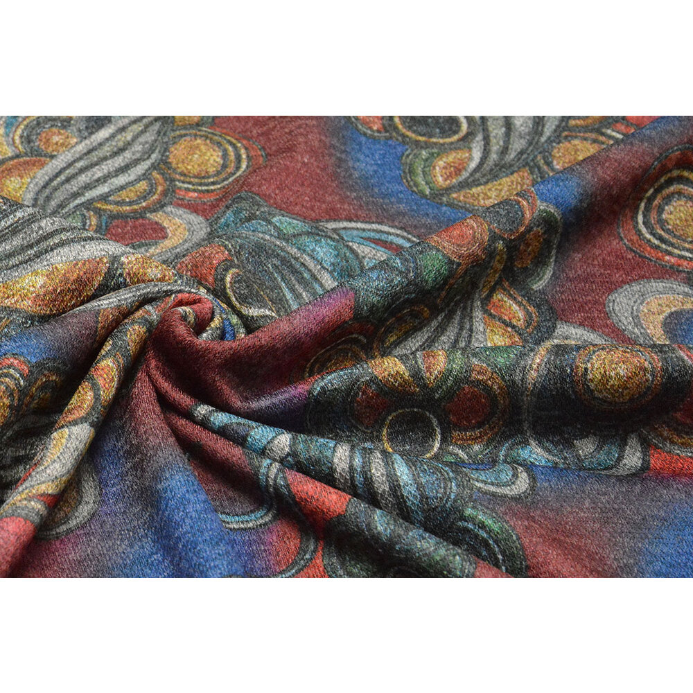 Winter Jersey Mona Donker Rood - YES Fabrics