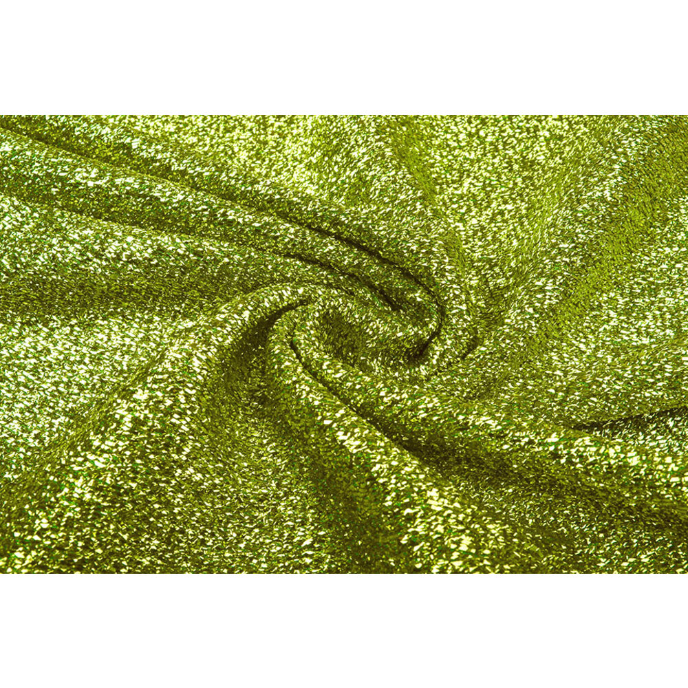 Knitted Glitter Metallic Lime Green - YES Fabrics