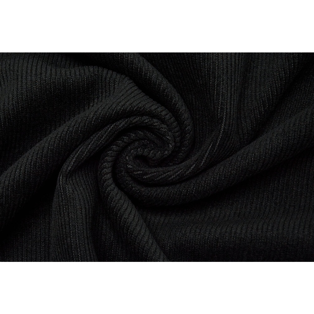 Rib Fabric 12 W Corduroy Black - YES Fabrics
