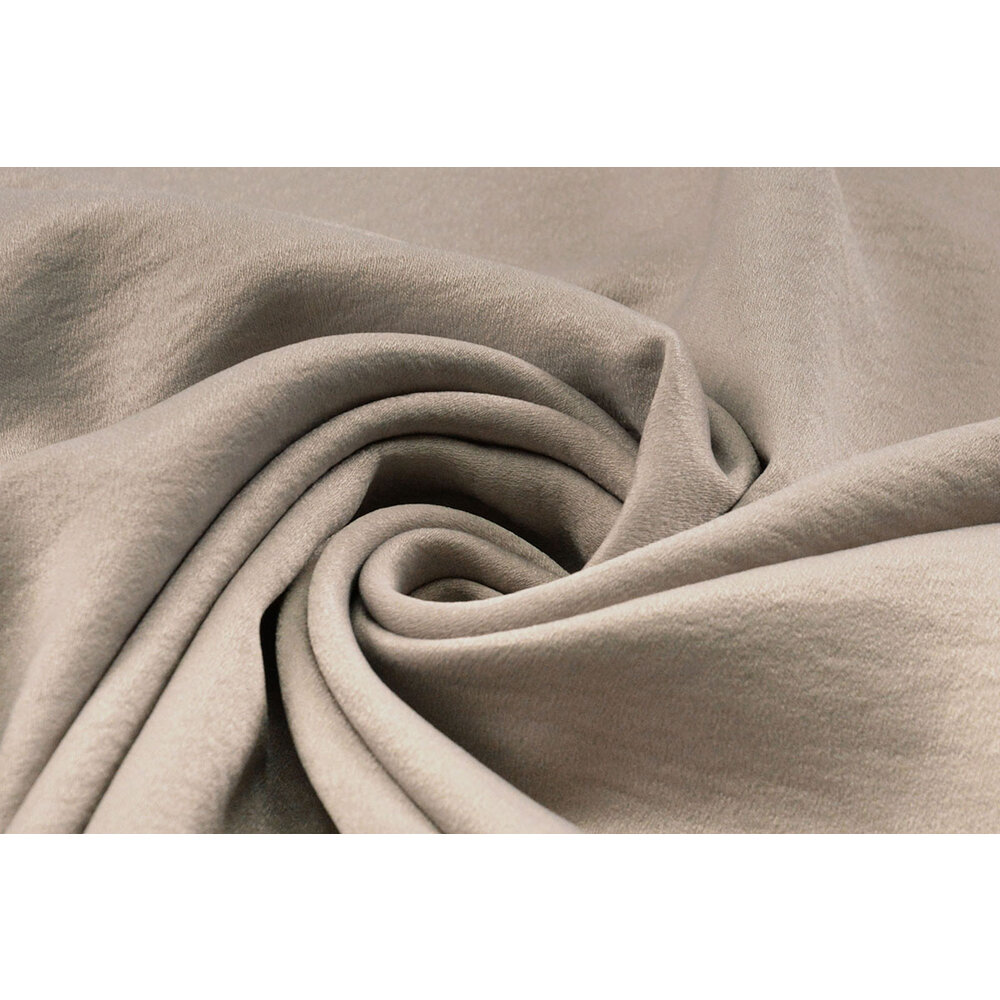 Crinkle Crepe Satin Mat Taupe - YES Fabrics