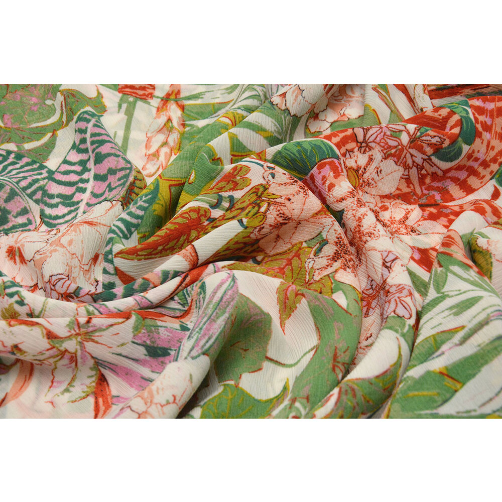 Chiffon Makhasi Green - YES Fabrics