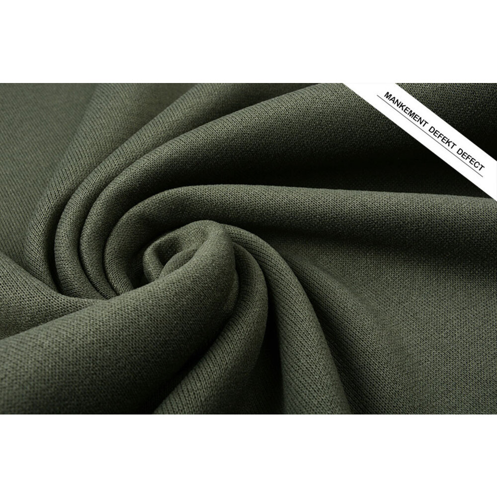 Knitted Fleece Uni Army Green - YES Fabrics