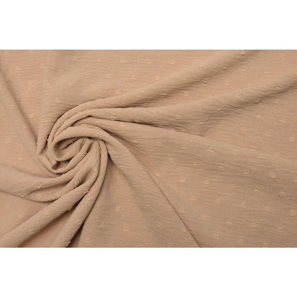 Dobby American Crêpe Carlijn Beige-Powder Pink - YES Fabrics